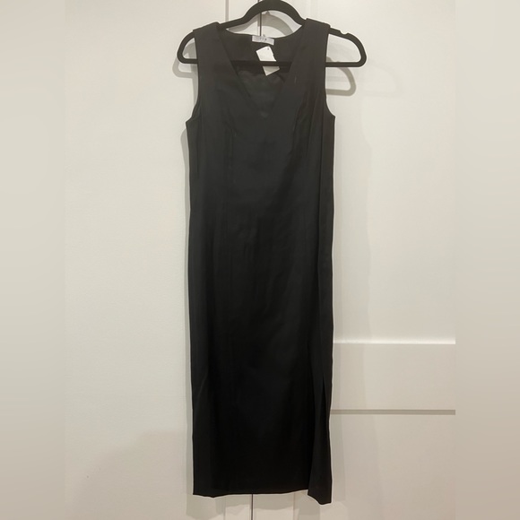 ICB | Dresses | Icb New York Black Lightning Bolt Vneck Leg Slit Dress ...